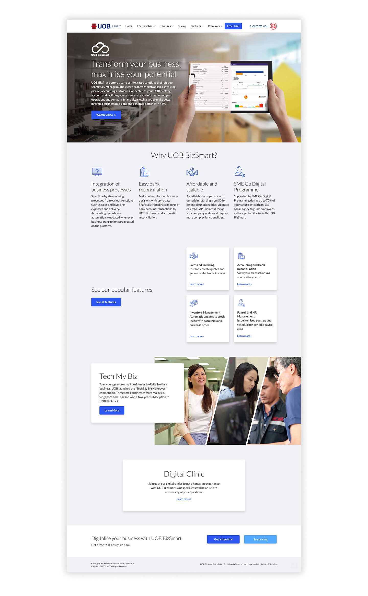 UOB BizSmart : Krome: Web Design Singapore | Web Design Company